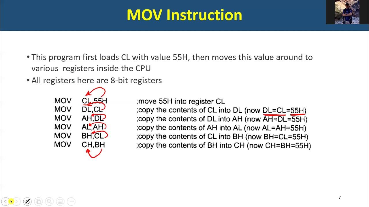 lecture 4b X86 registers and Introudction to assembly language MOV and ADD instructions - YouTube