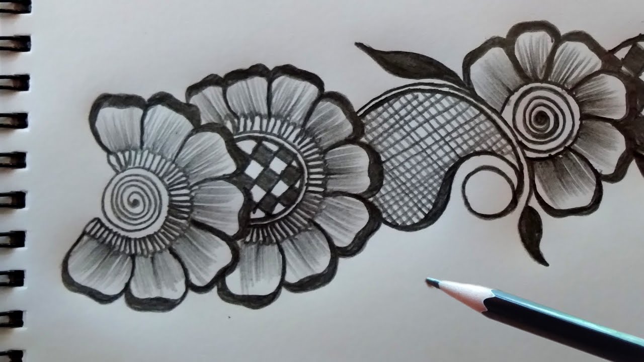 Easy Mehndi Design With Pencil | Simple and Beautiful Pencill Mehndi ...