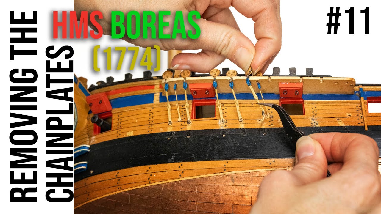 Restoration & Upgrading of the HMS BOREAS (1774) model #11 - Removing ...