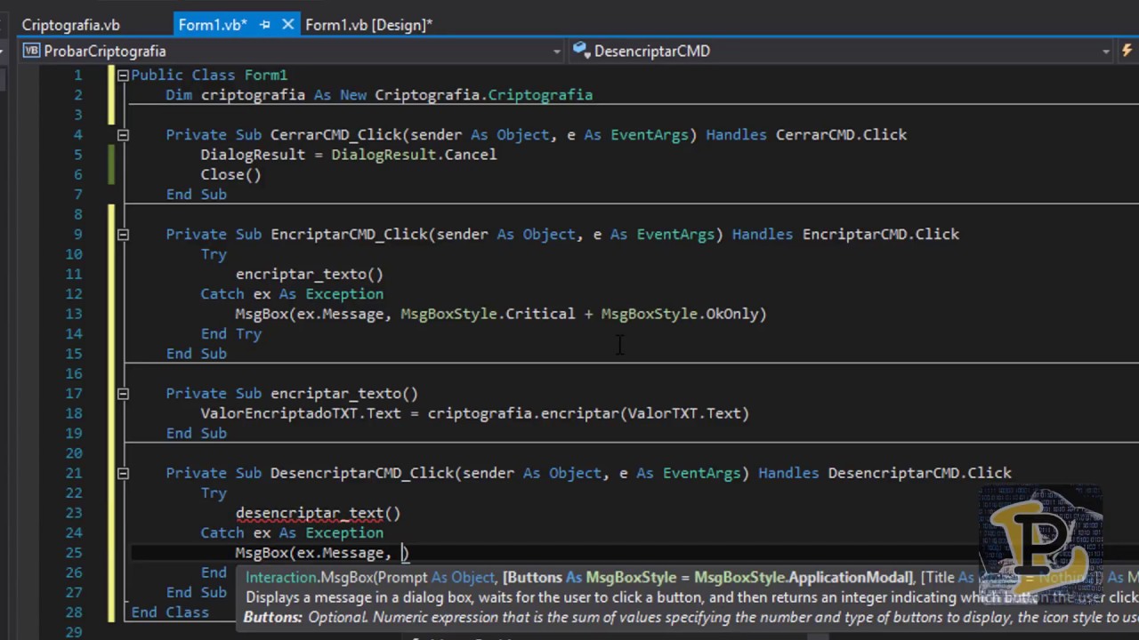 Visual basic + sql (parte 1) - Librería encriptar - YouTube