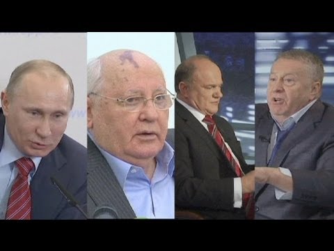 Rusya'da seçimin adayları televizyonda kozlarını paylaştı