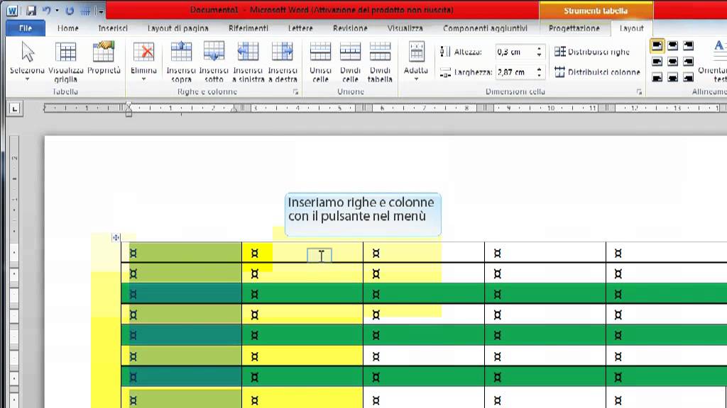 Creare una tabella in Word 2010 - YouTube