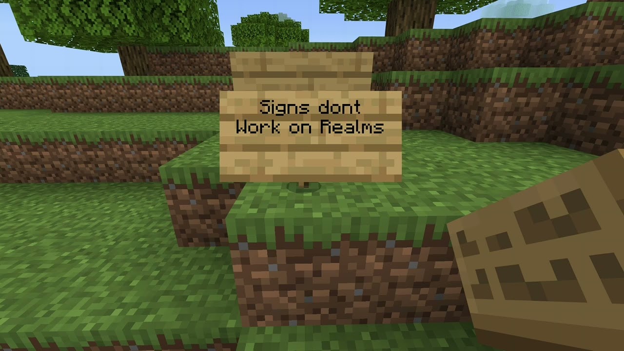 Minecraft signs are not working on Bedrock Realms.. - YouTube