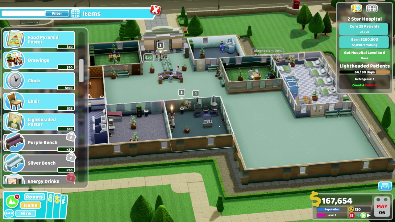 Two Point Hospital - Live/4k/UHD - E02 Diagnose ALL the illnesses ...