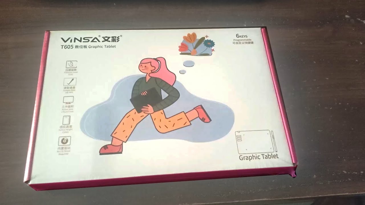 vinsa T605 Graphics Tablet Unboxing and Review. - YouTube