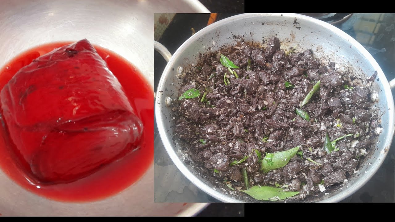 ஆட்டு ரத்த பொரியல் #goat blood healthy Recipes @BharathiPlus - YouTube