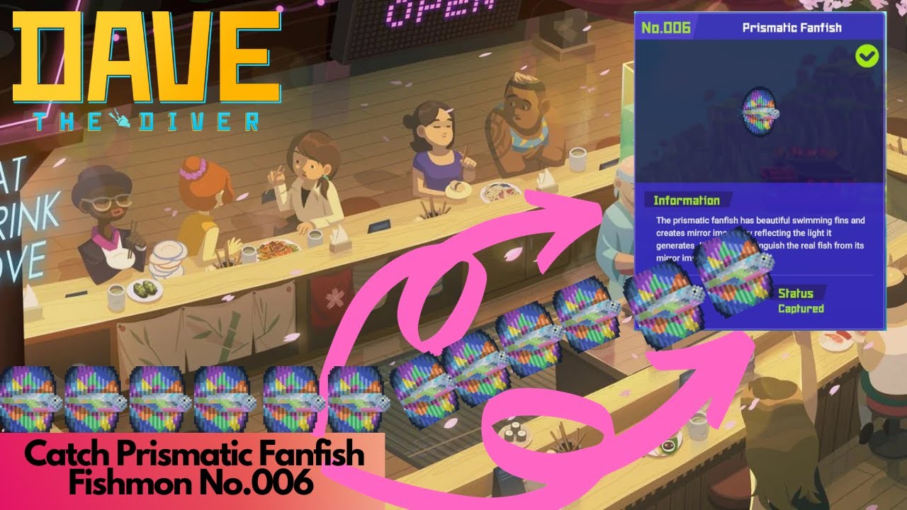 Capture Prismatic Fan Fish Fishmon No.6 | Dave the Diver - YouTube