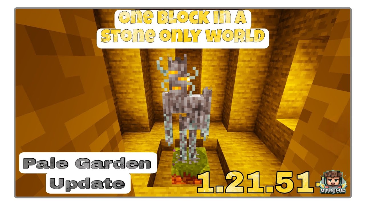 One Block in a stone only world with pale garden - YouTube