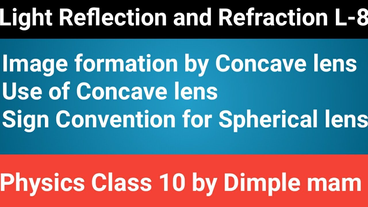 Image formation by Concave lens | sign Convention | Light Reflection ...