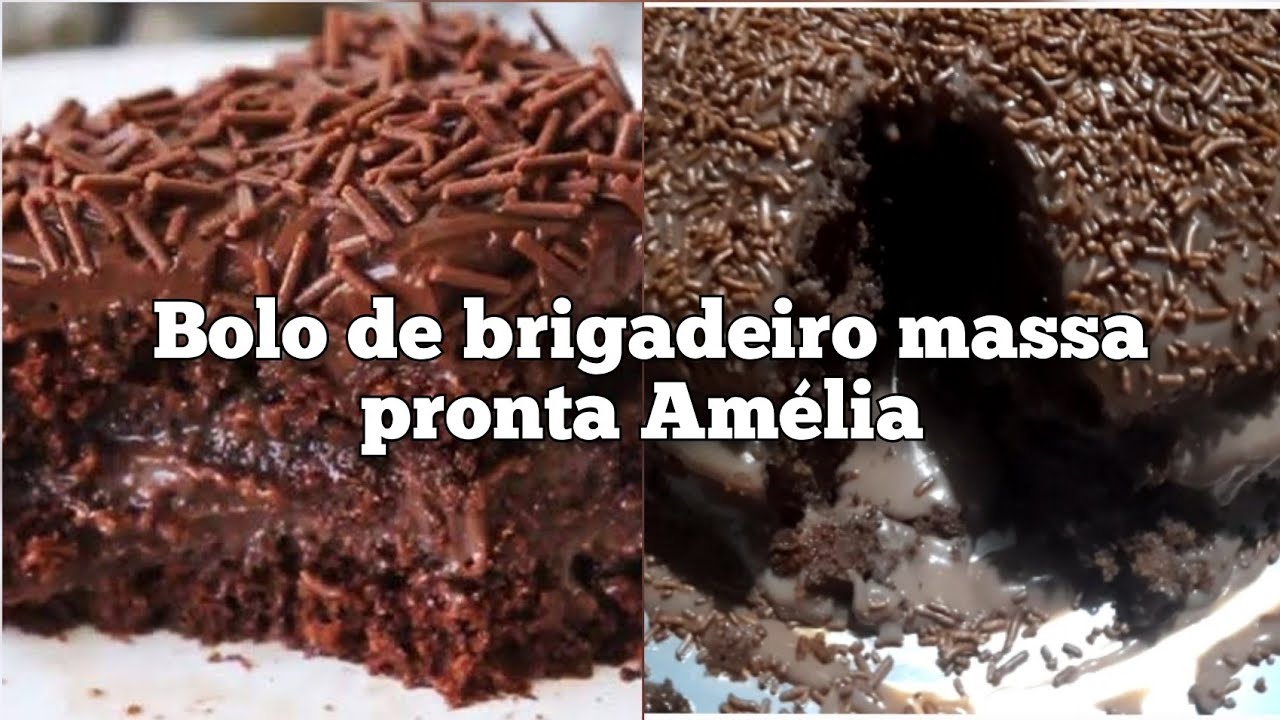 Bolo de brigadeiro passo a passo massa pronta Amélia - YouTube