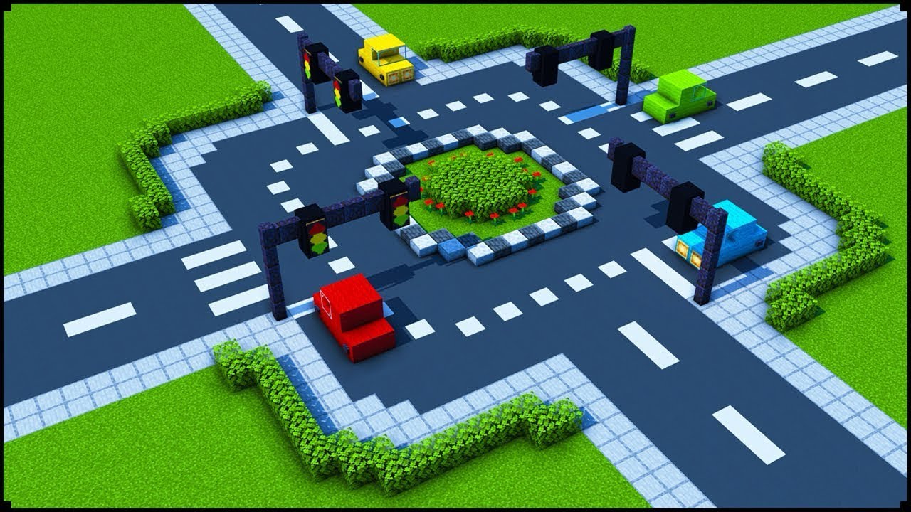 How To Make A Roundabout In Minecraft | City Tutorial - YouTube