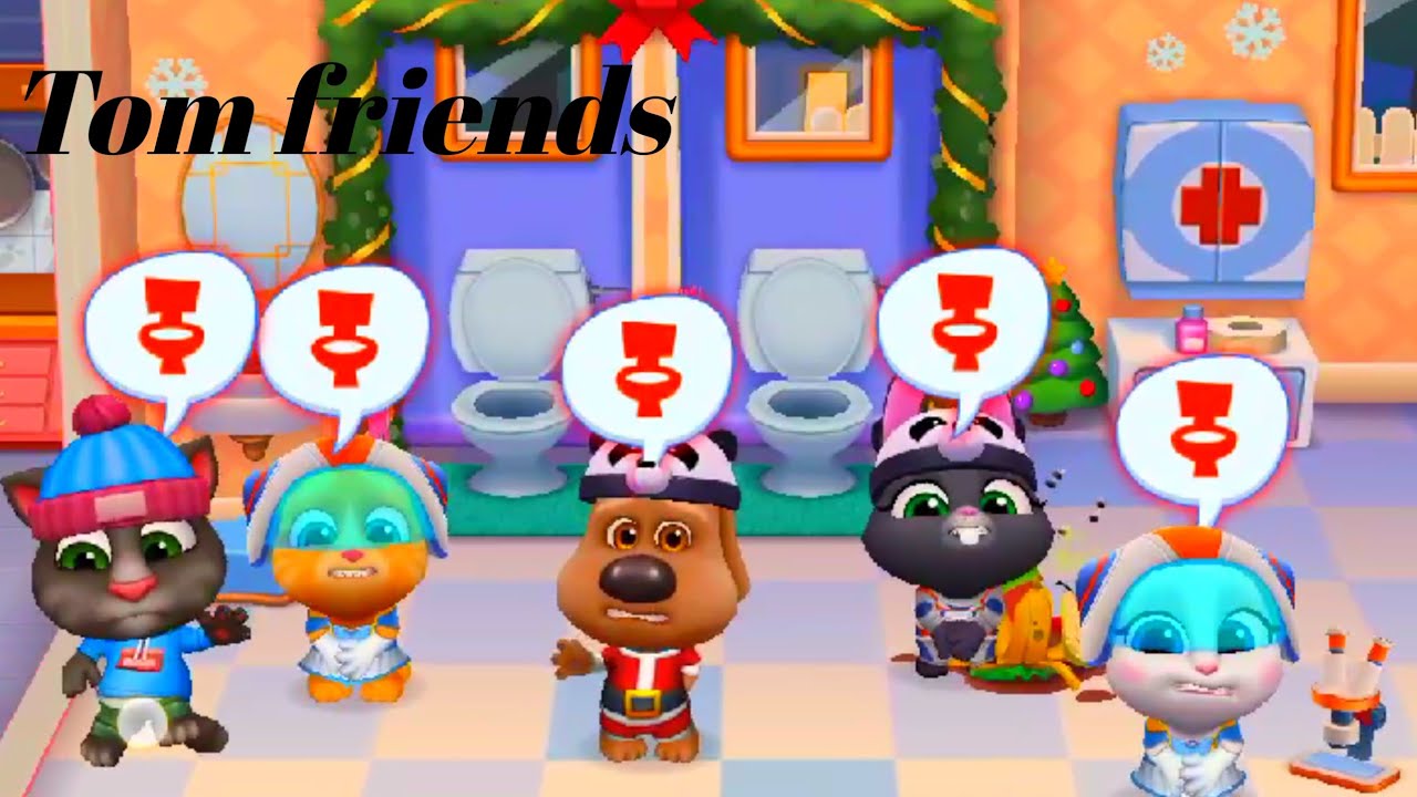Tom friends wants wash rooms l Talking Tom and friends - YouTube
