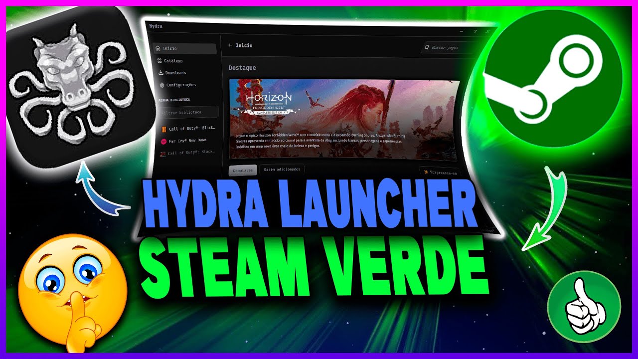 COMO BAIXAR E INSTALAR O HYDRA LAUNCHER (STEAM PIRATA) E - YouTube