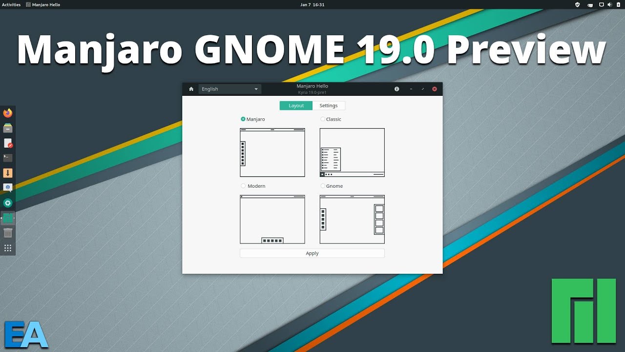 Manjaro GNOME 19.0 Preview - YouTube