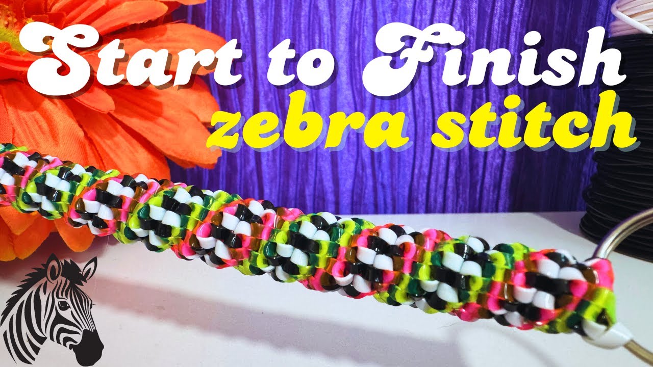 How to make the Zebra Stitch Lanyard ♘﹡♞ ♘ Start to Finish - YouTube