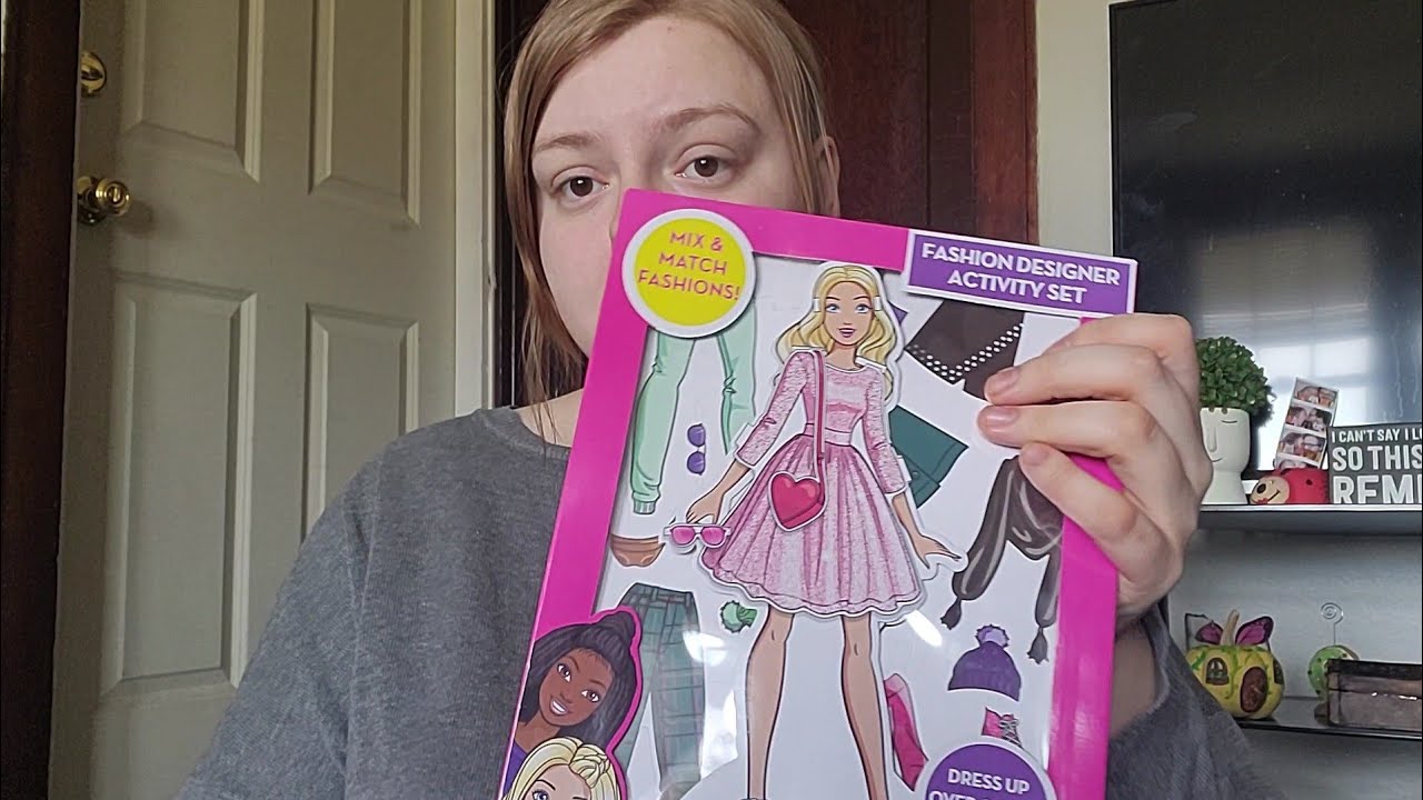 ASMR- Barbie Paper Doll- Making Outfits- Pop Out Clothing- Barbie Doll ...
