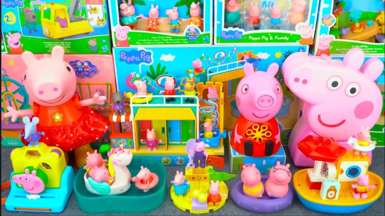 Peppa Pig Toys in English | Mixing Makeup Glitter Slime ASMR Review ...