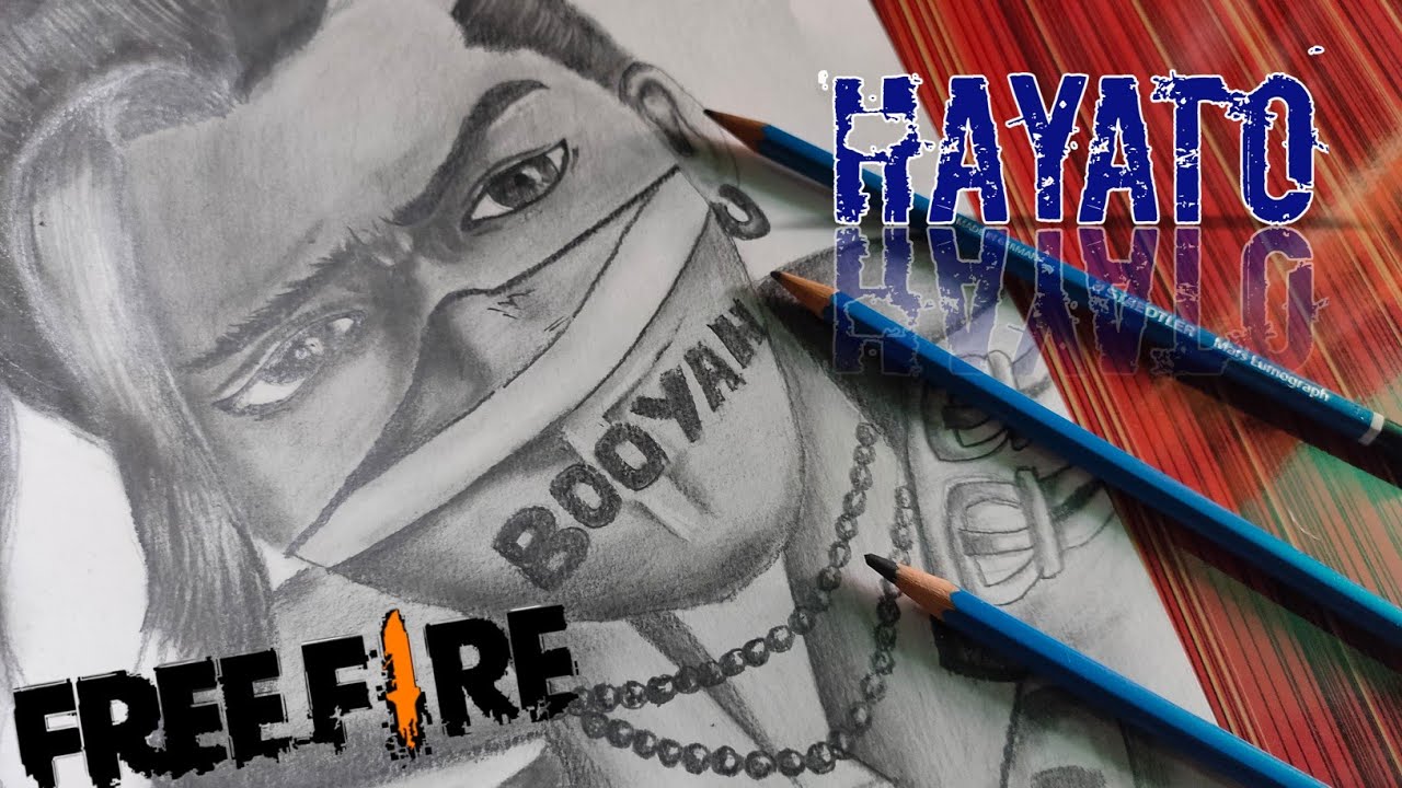 Free Fire Drawing 🔥🔥 Hayato Pencil Sketch🔥🔥 - YouTube