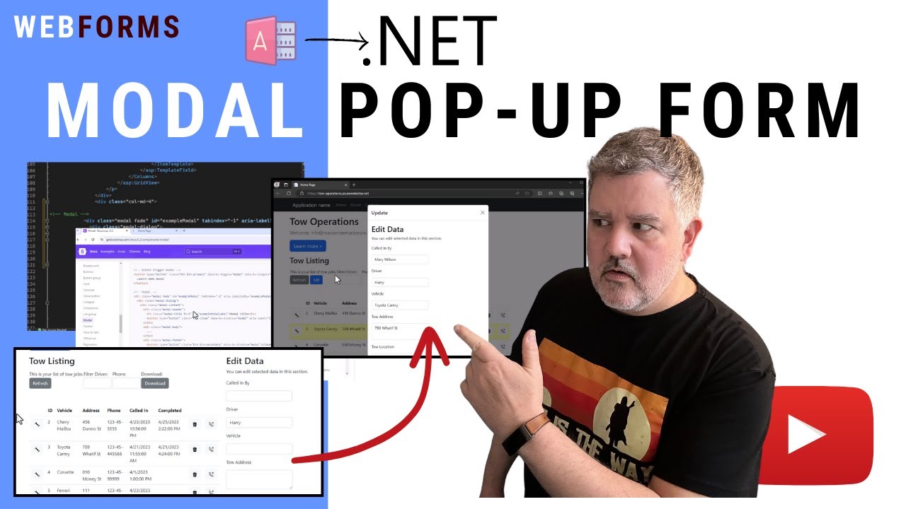How To Create Modal Pop Up Forms In Webforms Youtube