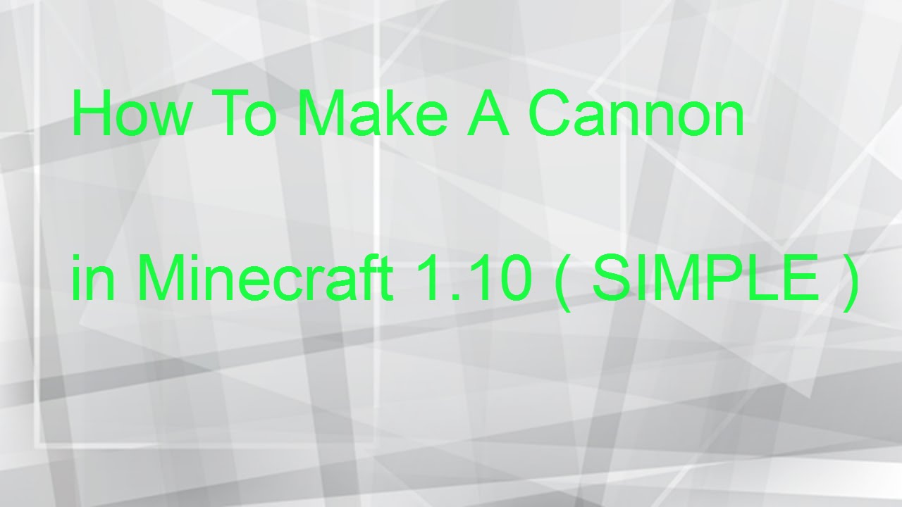 -Minecraft Tutorial-How to make a cannon (Easy and simple!) - YouTube