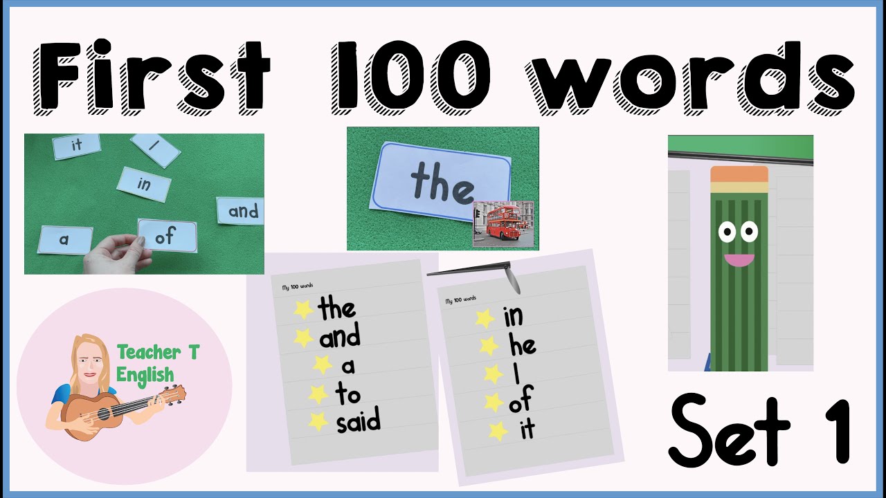 English first 100 words | Set 1 - 10 | Read | Write | Sentence Building ...
