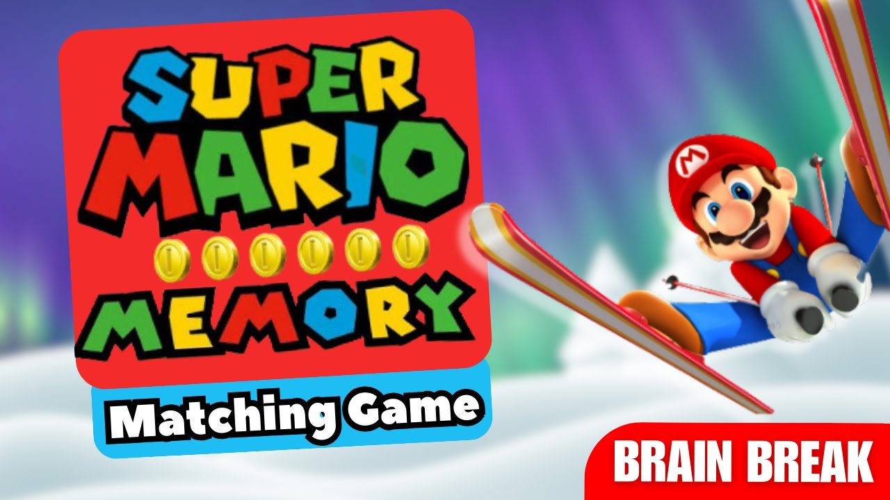 Mario 🍄 Memory Matching Game: Winter Brain Break ⛄ Mario Brain Break ...