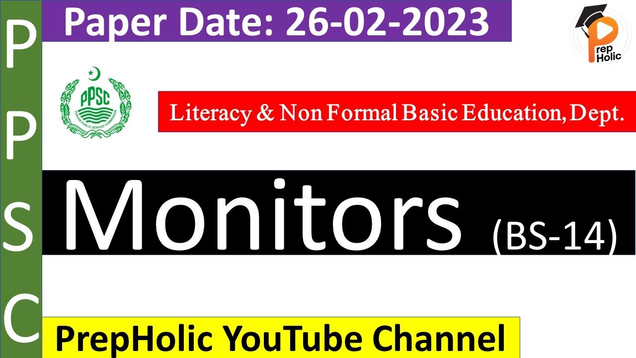 Monitors Solved Paper Today 26-02-2023||Monitors Past Papers PPSC||PPSC ...