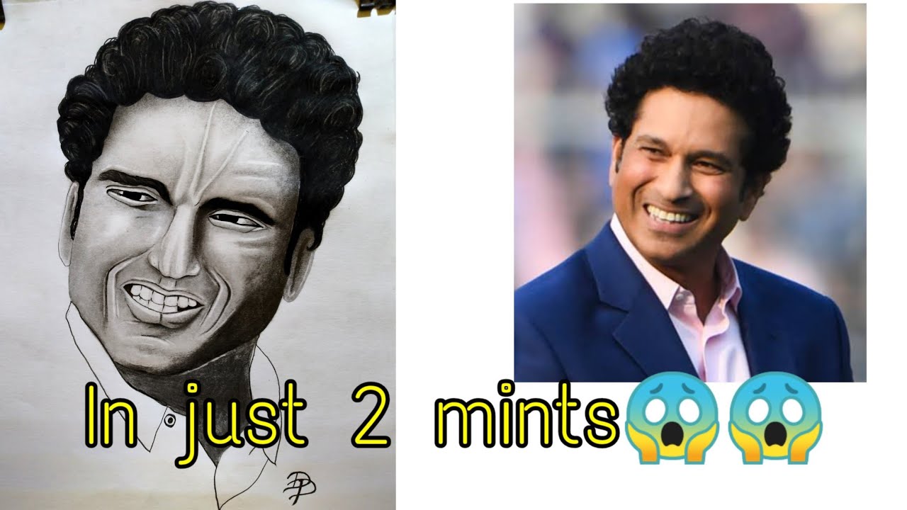 God of Cricket Batting Sachin Tendulkar - Drawing tutorial | How to ...