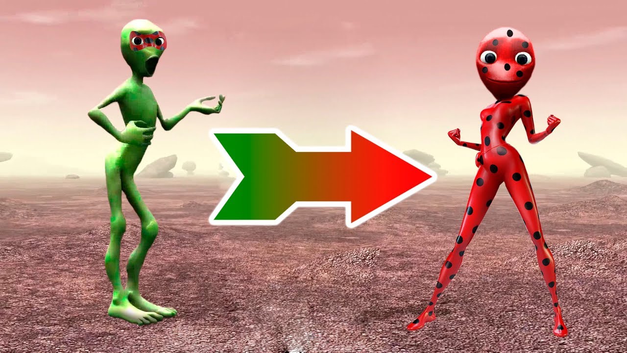 Funny Alien Dance Challenge Miraculous Ladybug Wrong Heads Alien ...