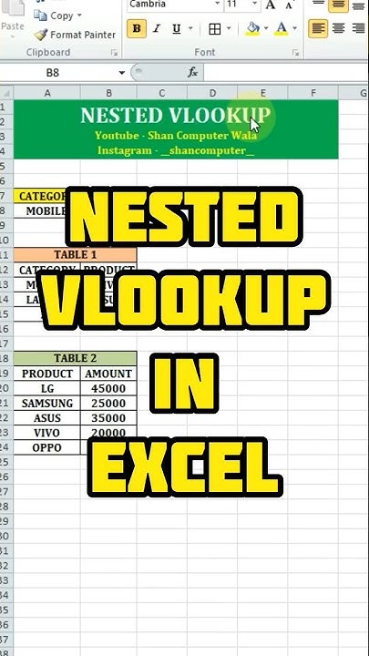 Excel Formula Hacks | Nested Vlookup in Excel #shorts #excel - YouTube