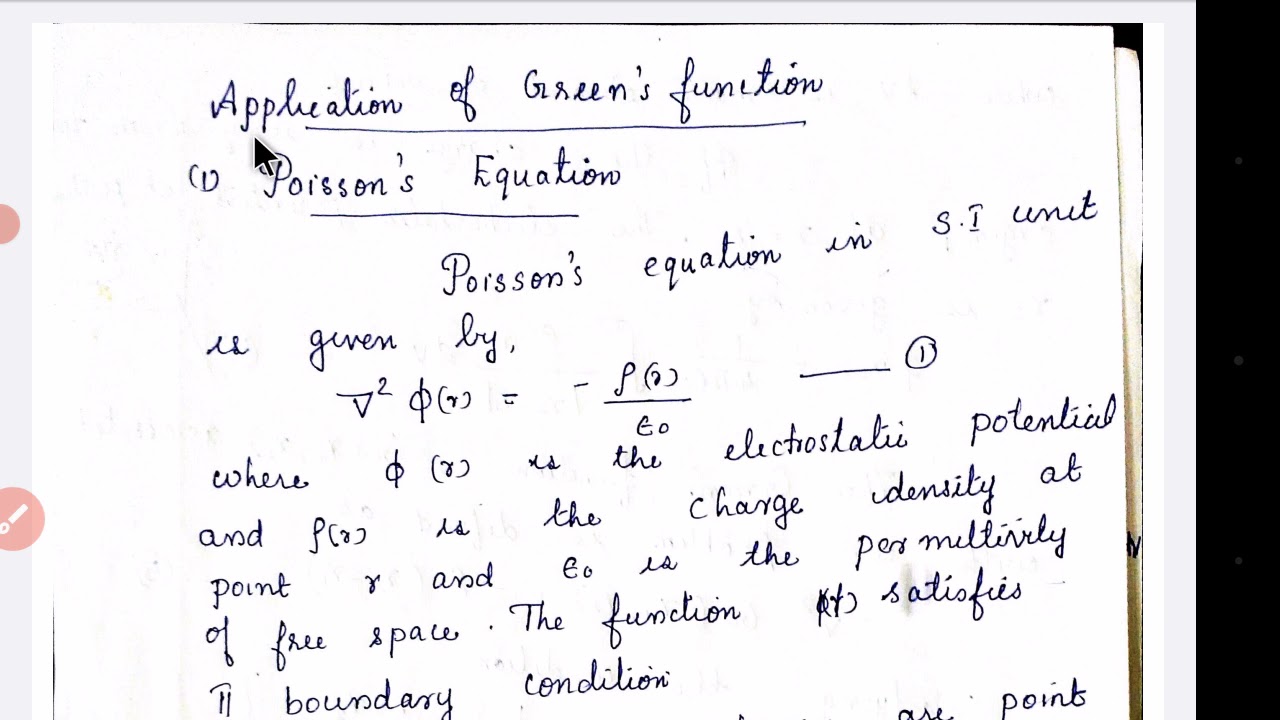 Solution Of Poisson Equation Using Greens Function Youtube