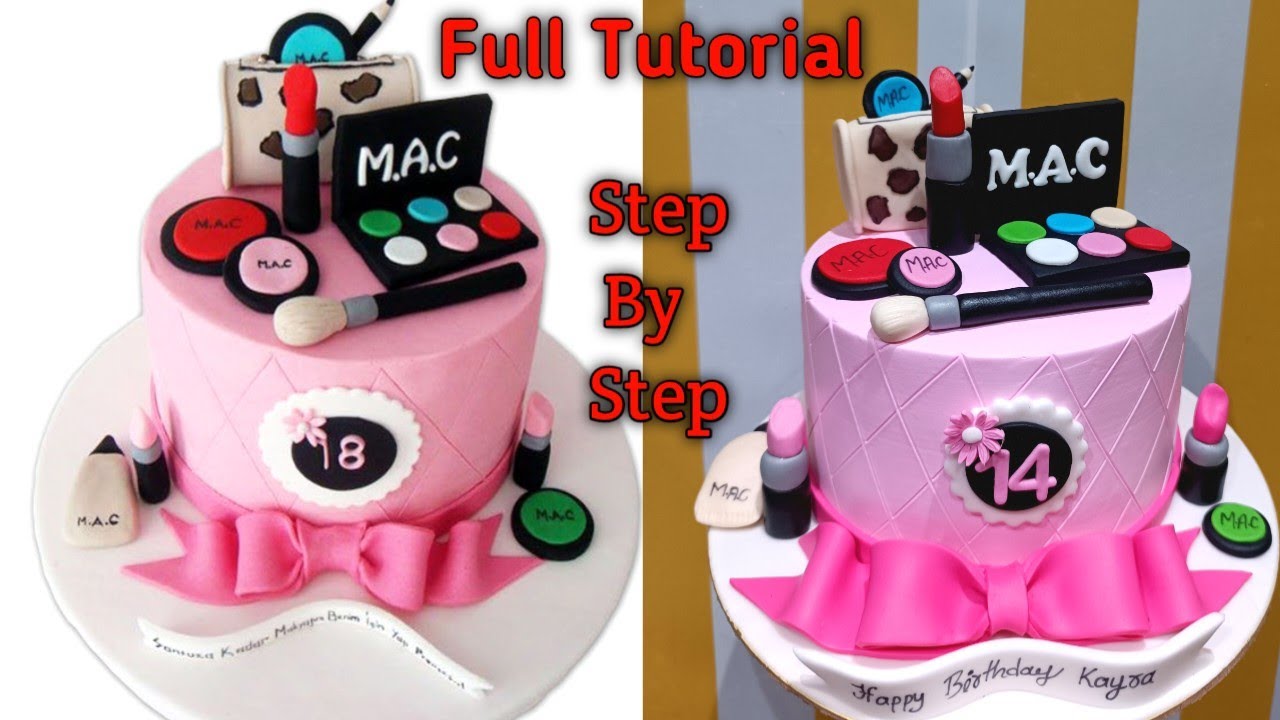Beautiful Makeup Theme Cake | Makeup Birthday Cake For Girls | Makeup ...