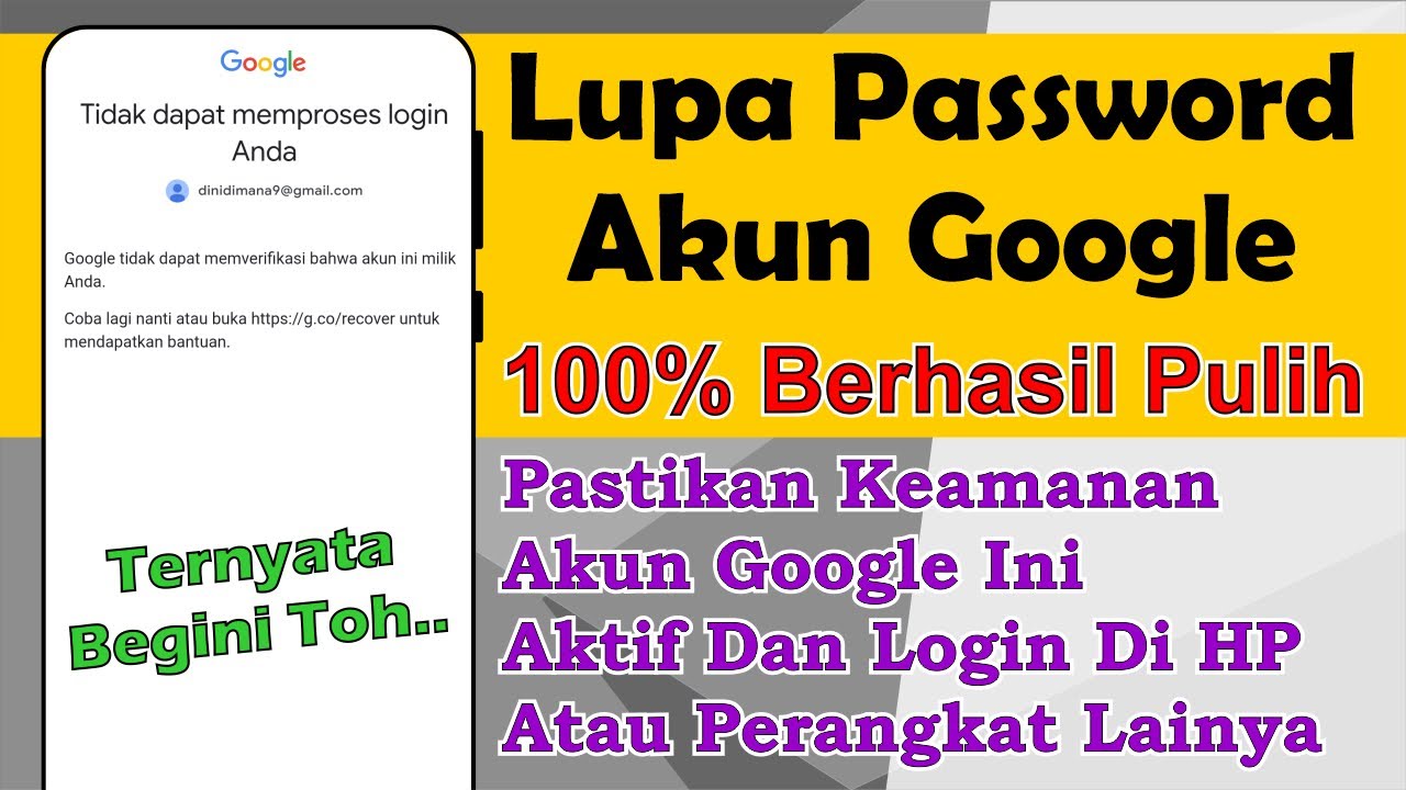 Cara Memulihkan Akun Google Lupa Kata Sandi - YouTube