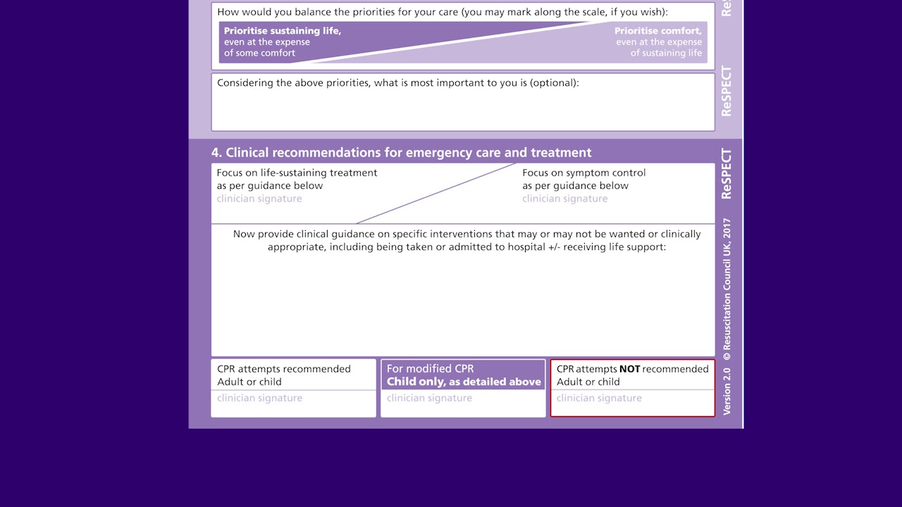 What does the ReSPECT form contain? - YouTube
