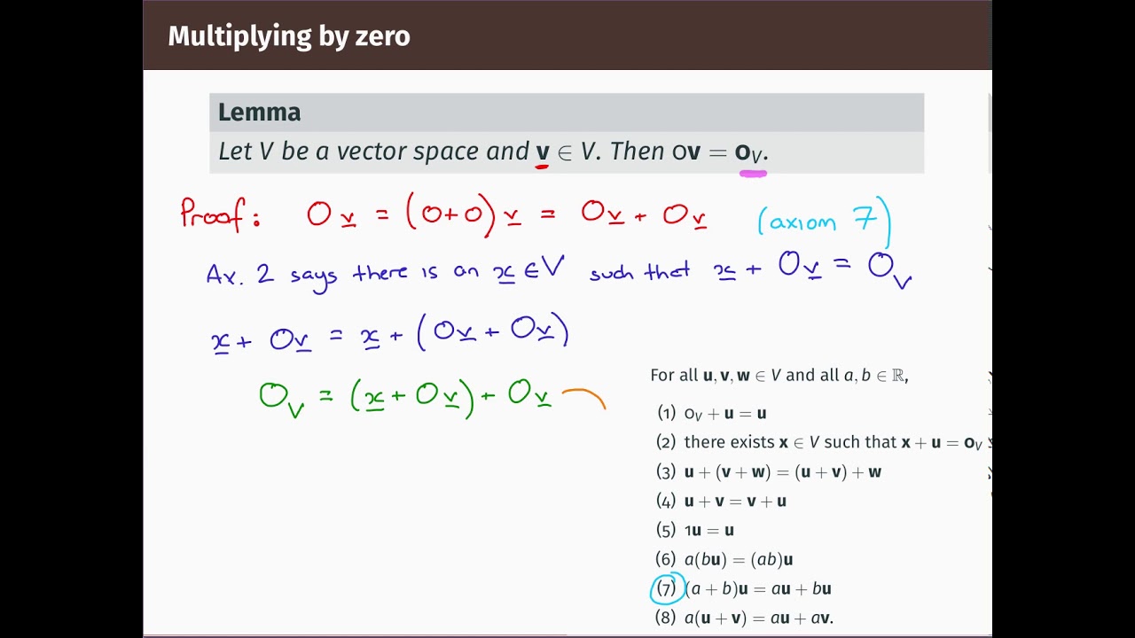 L30: using the vector space axioms - YouTube