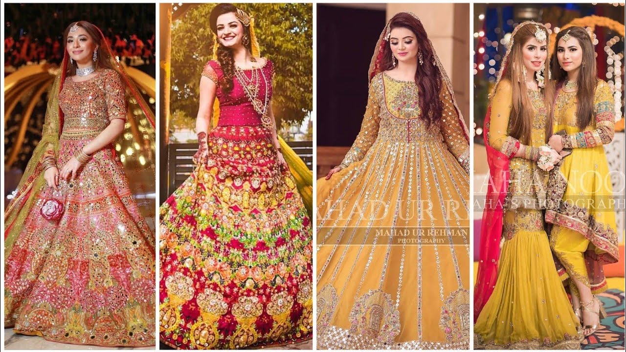 Beautiful and outstanding Mayo mehndi bridal dress designs - YouTube