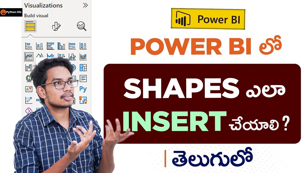 how to insert shapes in power bi - YouTube