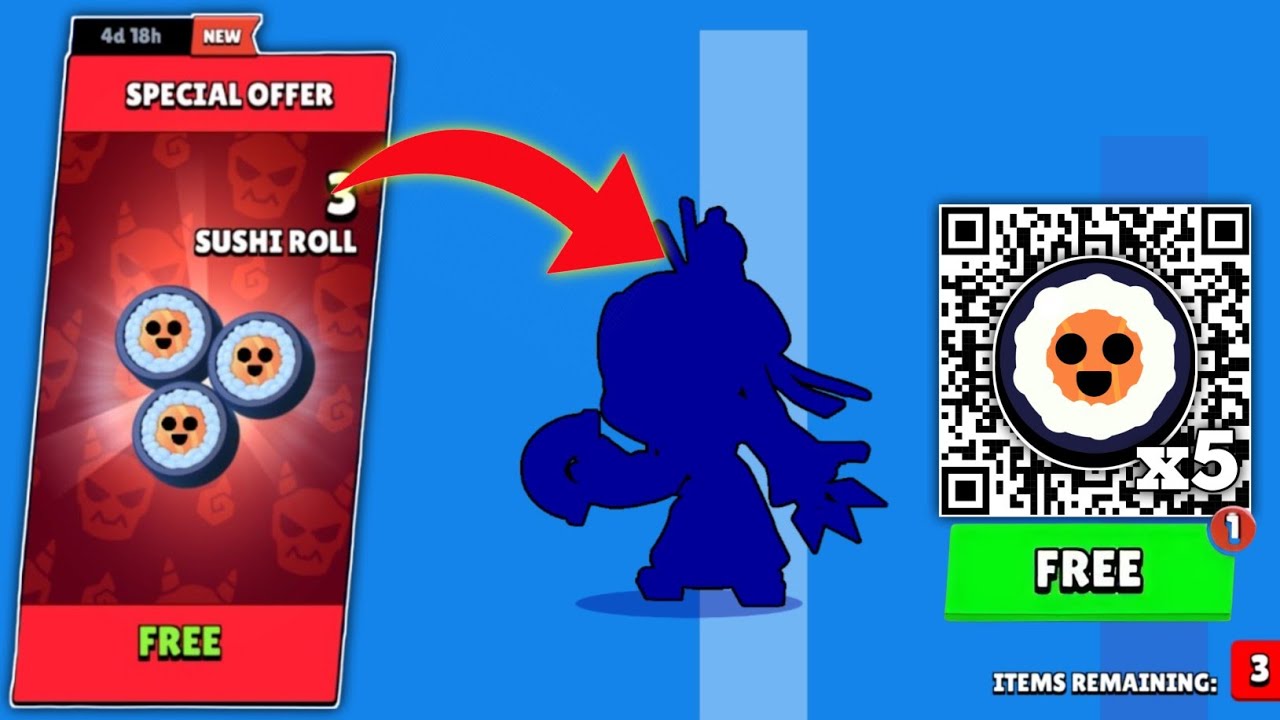 FREE SUSHI 🎁 x5 SUSHI ROLLS AND QR CODES | BRAWL STARS QR CODE | BRAWL ...