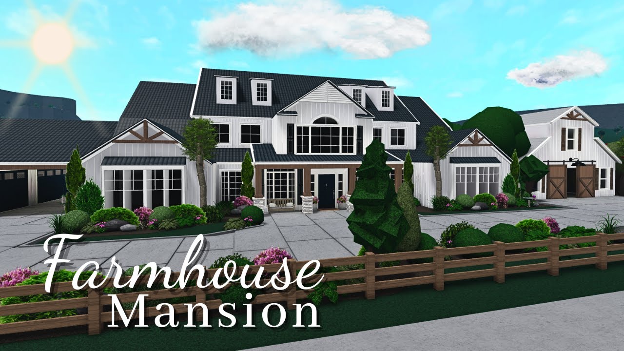 BLOXBURG| Farmhouse Mansion| House Build| Roblox| Realistic Home - YouTube