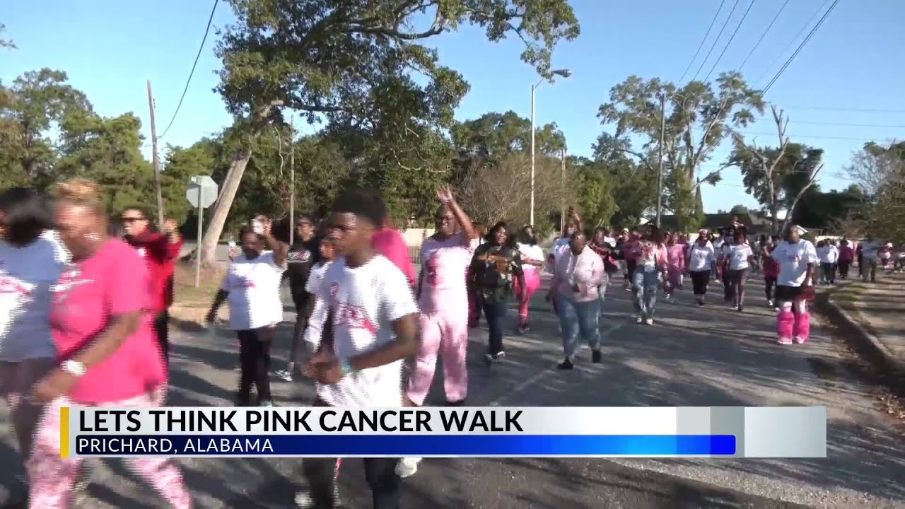 Prichard holds Let's Think Pink cancer walk - YouTube