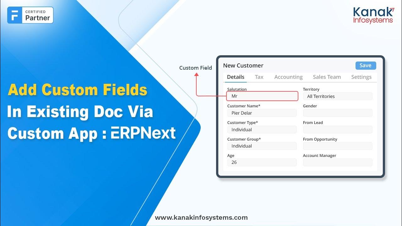 ERPNext: How To Add Custom Fields In Existing Doc Via Custom App - YouTube