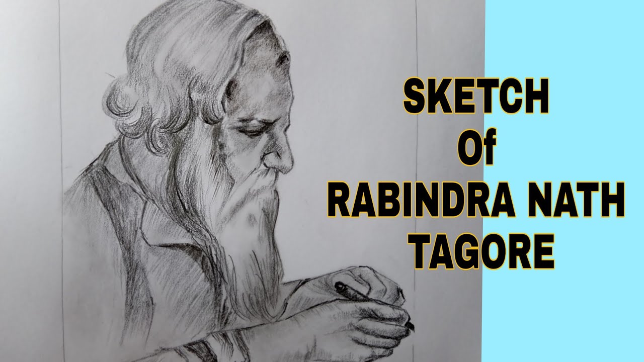 HOW TO DRAW RABINDRANATH TAGORE // RABINDRANATH TAGORE'S SKETCH ...