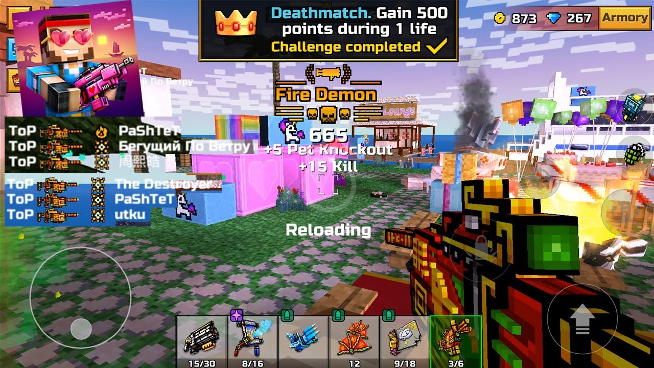 Pixel Gun 3D - Gameplay Walkthrough Part 18 - *Offensive Fireworks ...