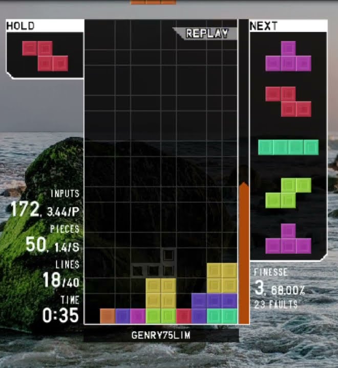 Tetris Single 40L #tetris #gaming - YouTube