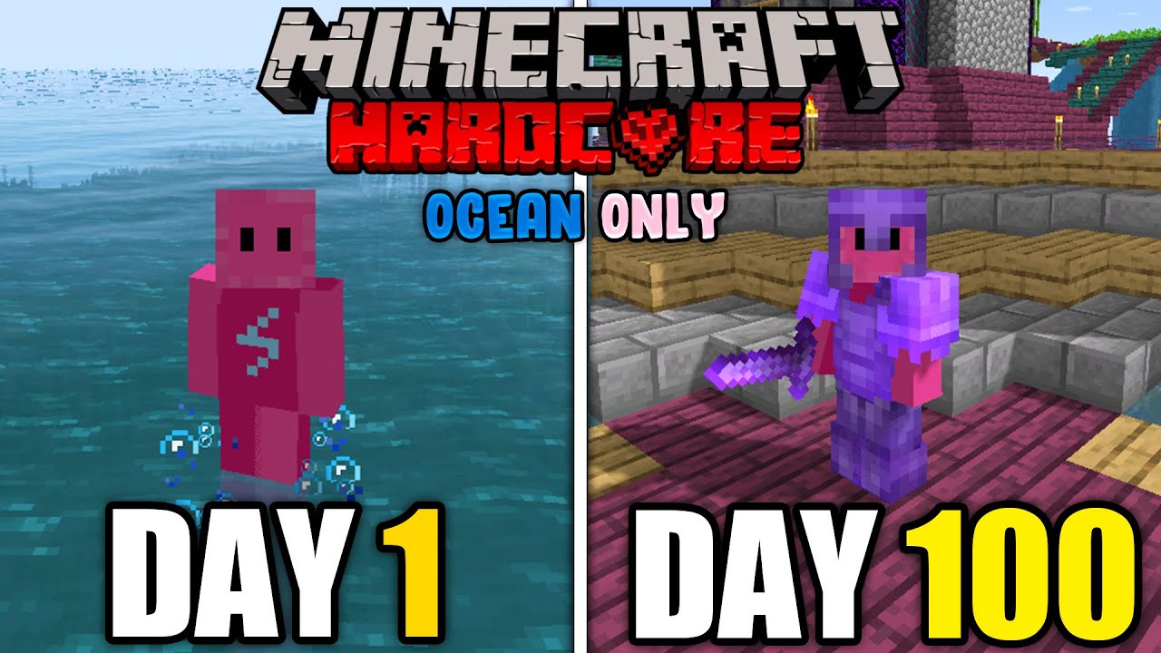 I Survived 100 Days in HARDCORE Minecraft OCEAN ONLY World... And Here ...