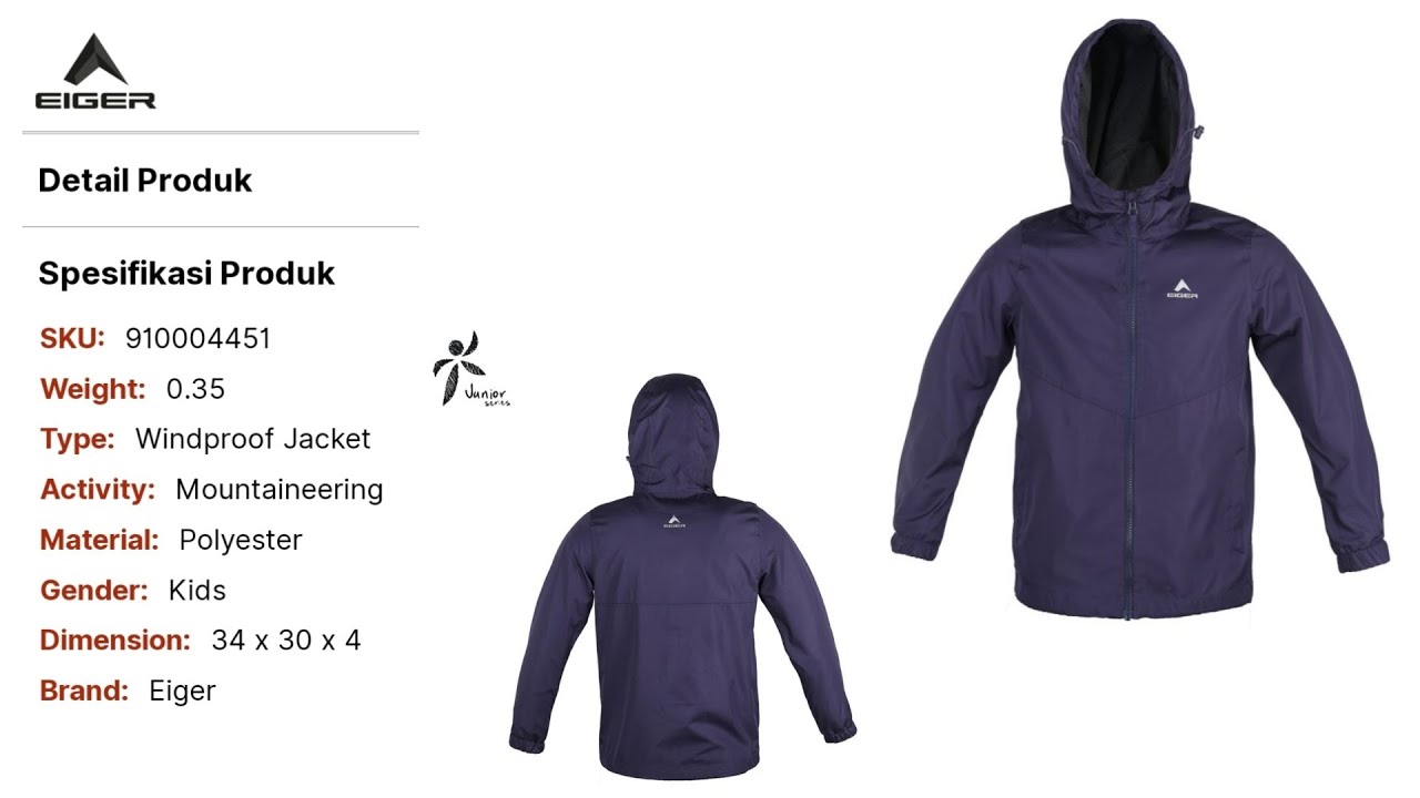 EIGER SHOOTER XT JS JACKET NAVY || JACKET EIGER JUNIOR SERIES ANAK ANAK ...