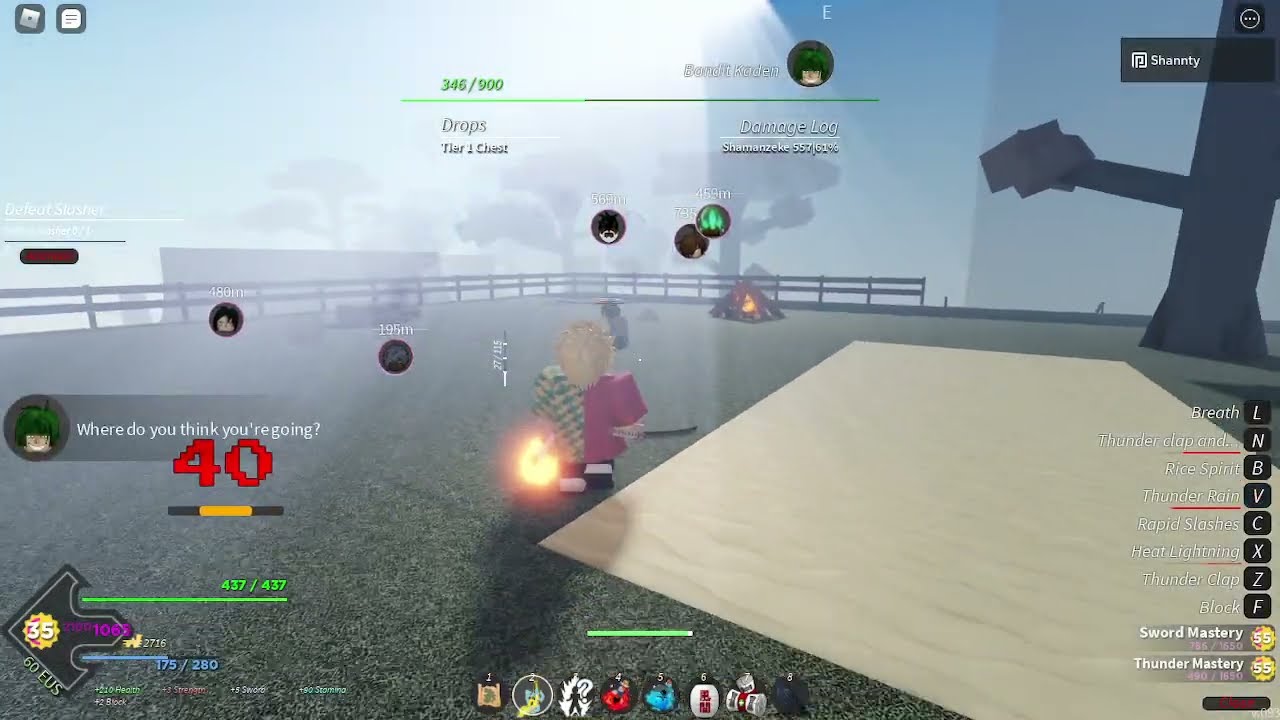 Project Slayers Thunder Breathing 40 Hits Combo #shorts - YouTube