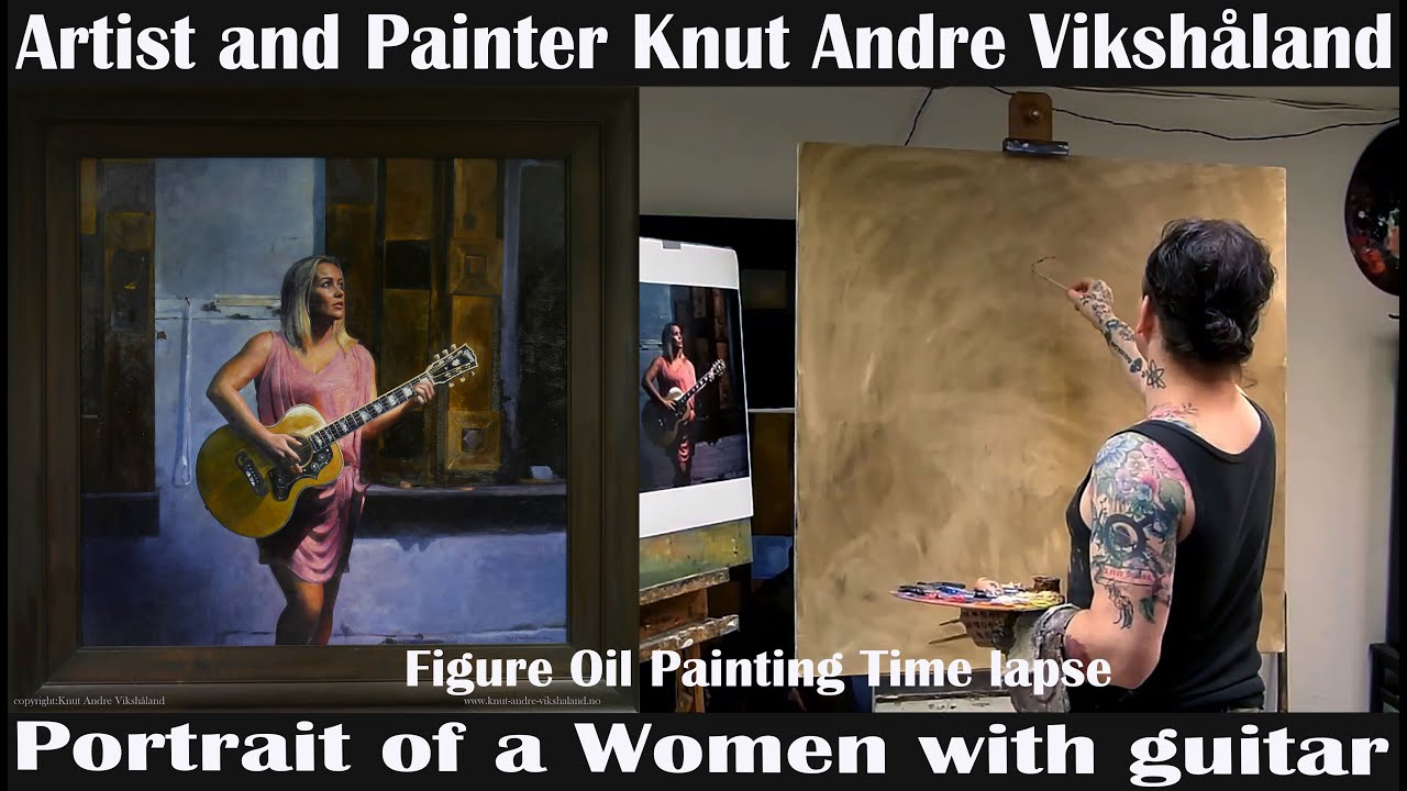Portrait Oil Painting Timelapse - How to Paint a Women with Guitar ...