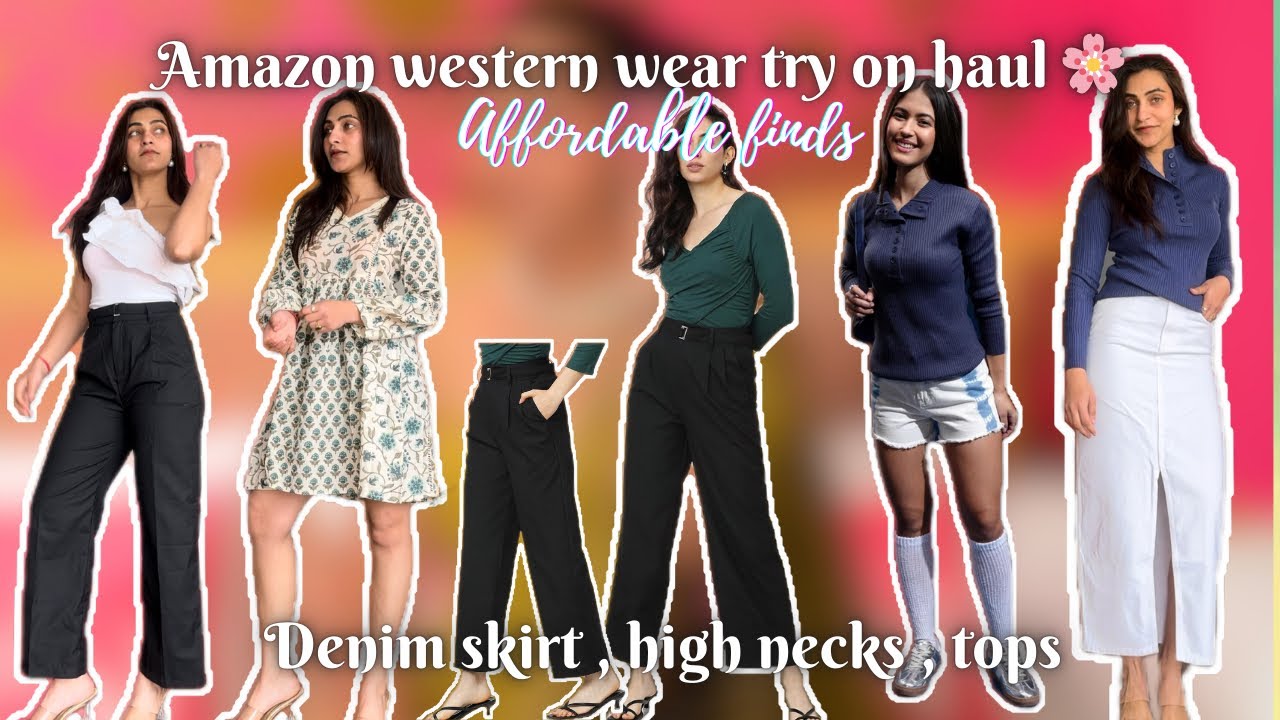 Amazon Western Wear Try on Haul || Denim Skirt , High neck, tops ...
