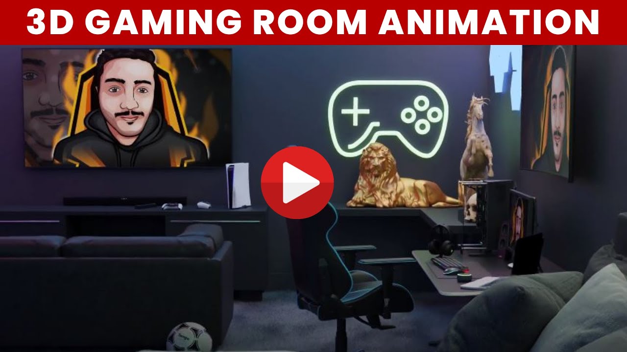 3d Gaming Room Design Animation for Client - YouTube